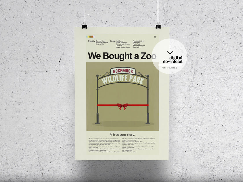 We Bought a Zoo | DIGITAL ARTWORK DOWNLOAD | PrintsandgiggIes