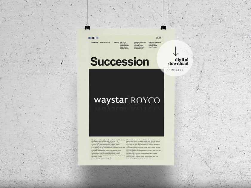 Succession | DIGITAL ARTWORK DOWNLOAD | PrintsandgiggIes