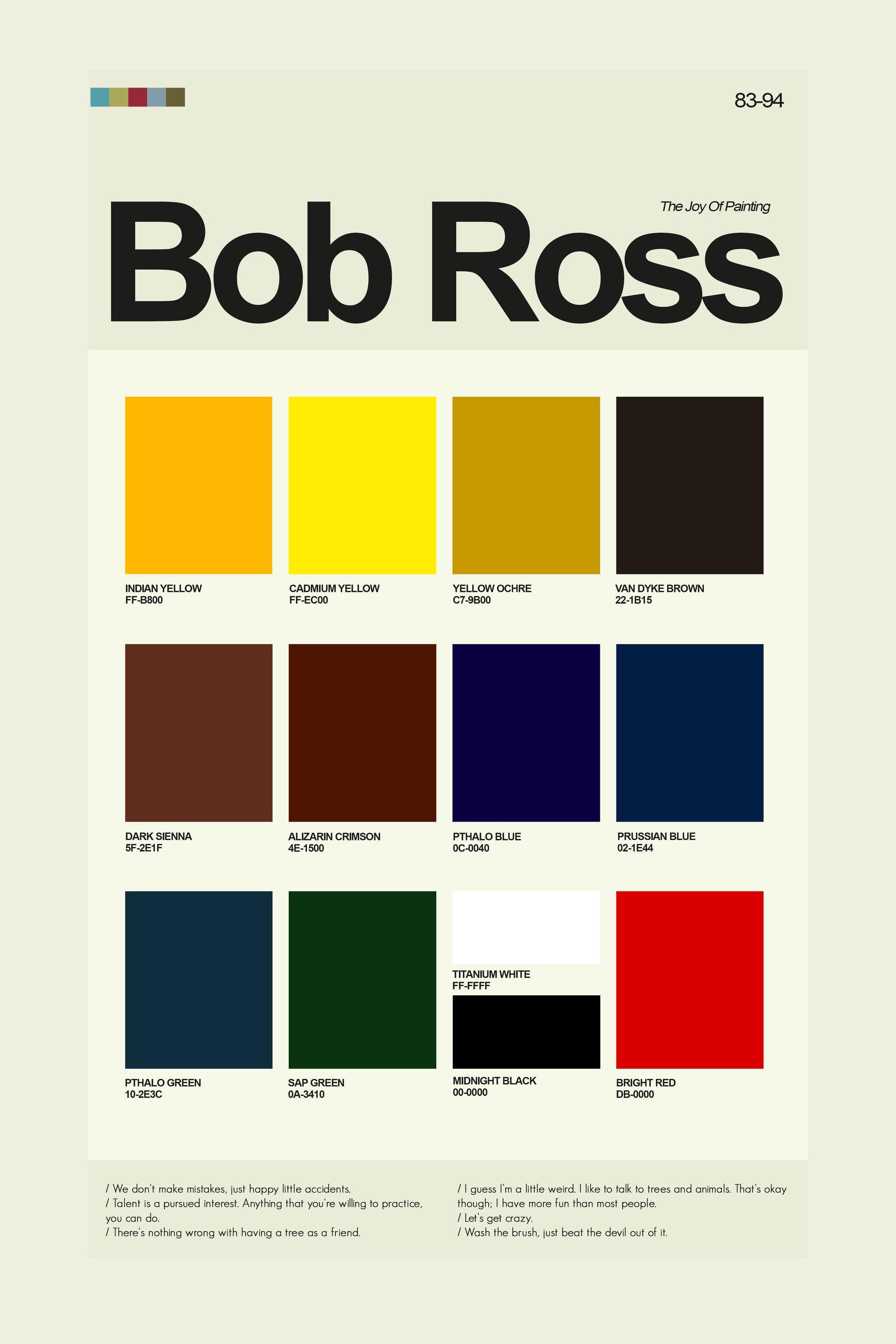Bob Ross Color Palette