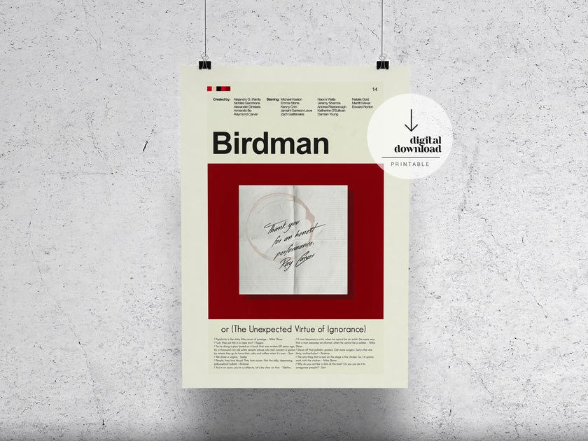 Birdman | DIGITAL ARTWORK DOWNLOAD | PrintsandgiggIes