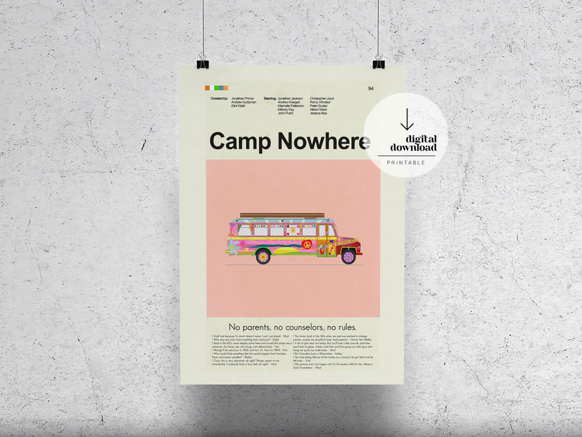 Camp Nowhere | DIGITAL ARTWORK DOWNLOAD | PrintsandgiggIes
