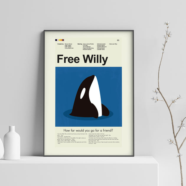 Free Willy Inspired Mid-Century Modern Print | 12"x18" or 18"x24" Prin ...